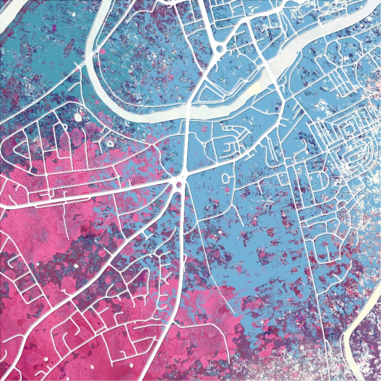 Chester Map - City Street Map of Chester, England - Art Print ...
