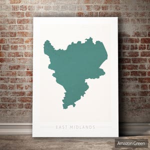 East Midlands Map County Map of East Midlands Art Print | Etsy