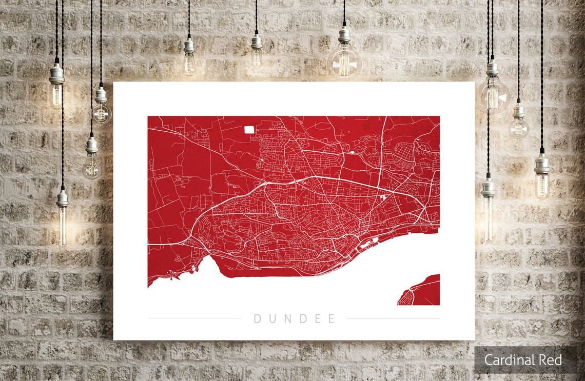 Dundee Map City Street Map of Dundee Scotland Art Print | Etsy
