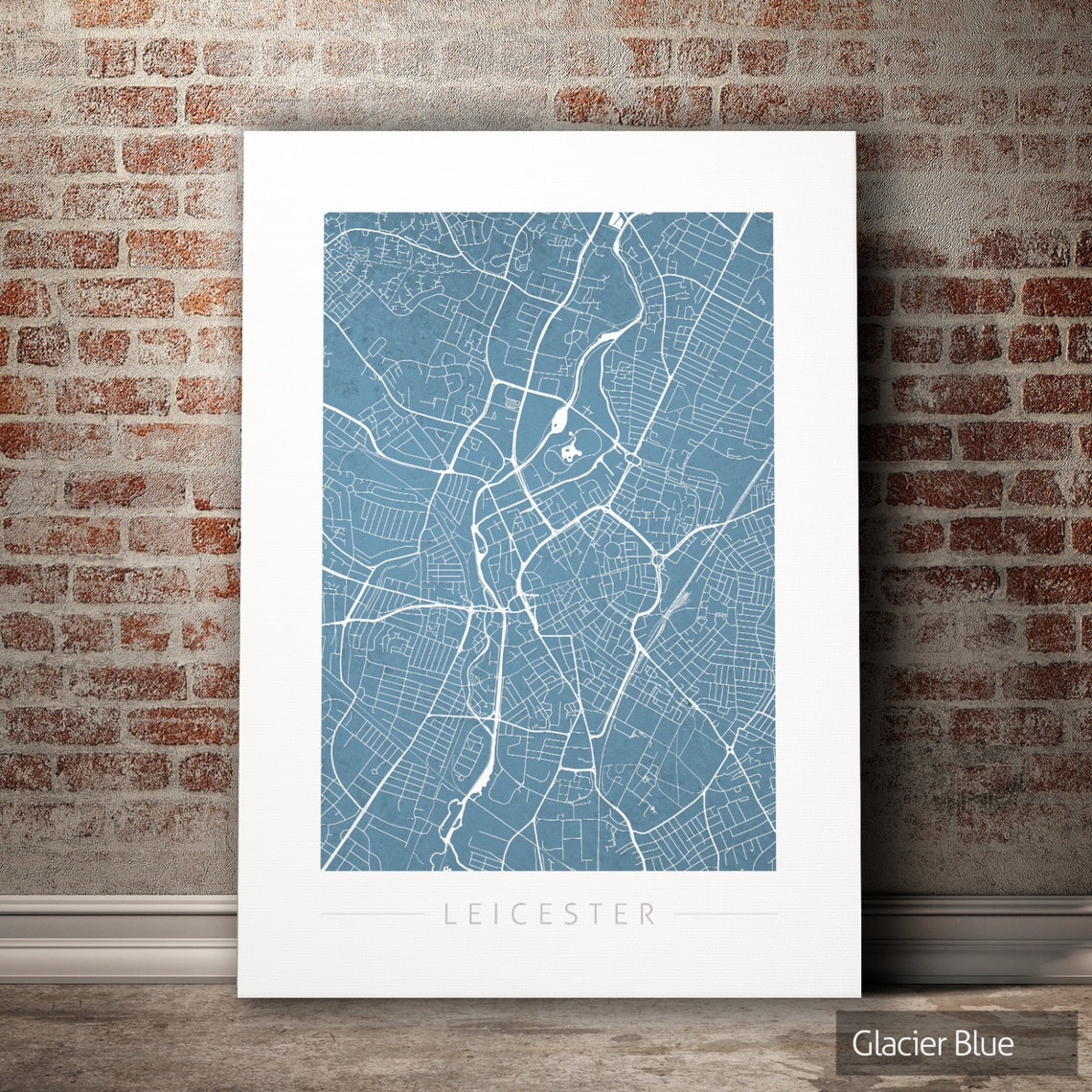 Leicester Map City Street Map of Leicester England UK Art | Etsy