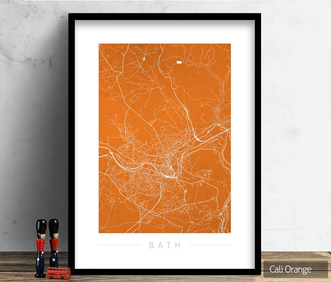 Bath Map City Street Map of Bath England Art Print | Etsy