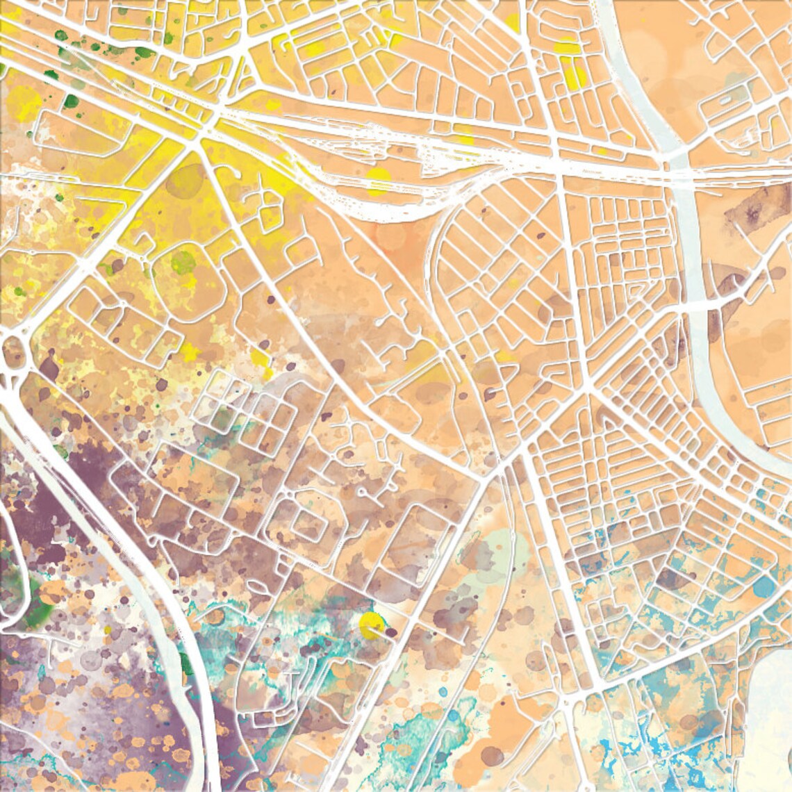 Cardiff Map City Street Map of Cardiff Wales Art Print - Etsy UK