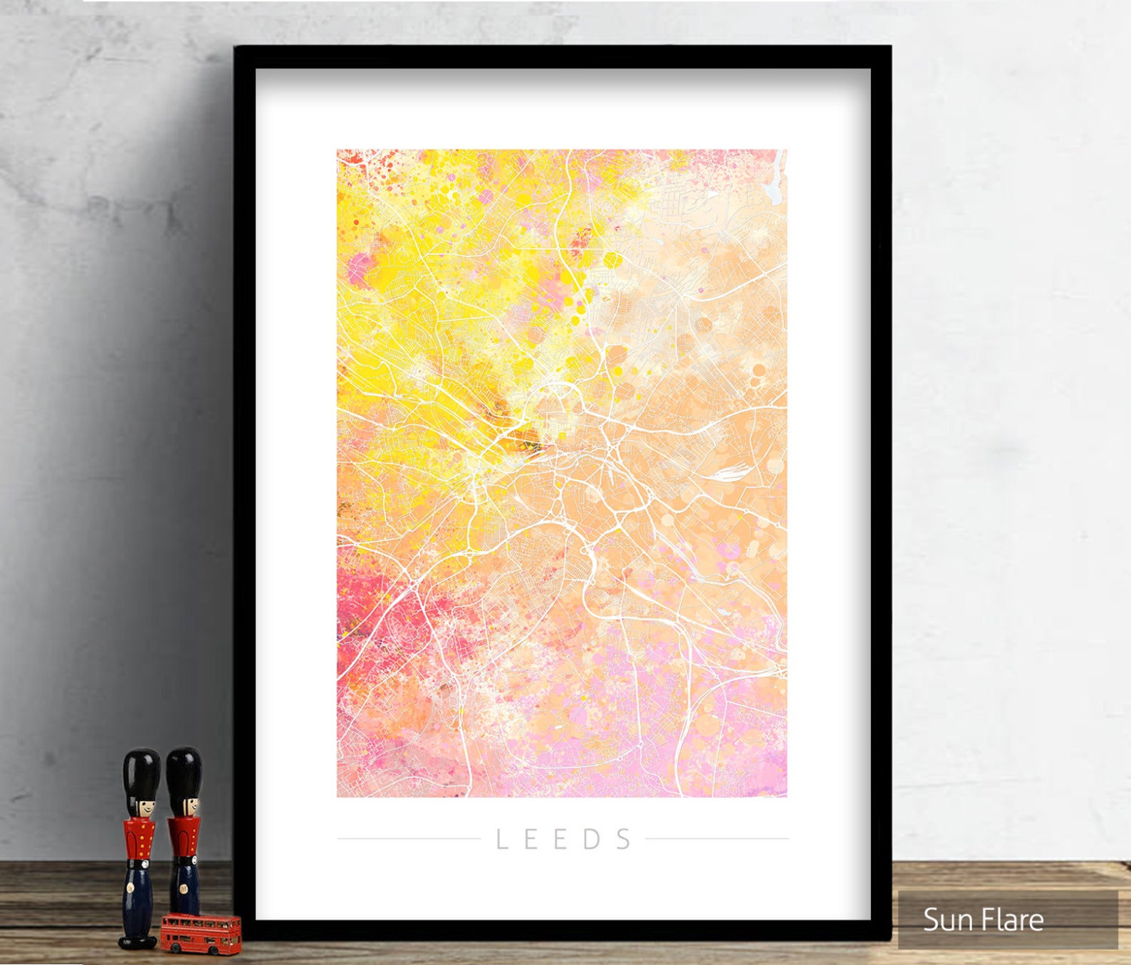 Leeds Map City Street Map of Leeds England Art Print | Etsy UK