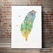 Taiwan Map Country Map of Taiwan Art Print Watercolor Illustration Wall ...
