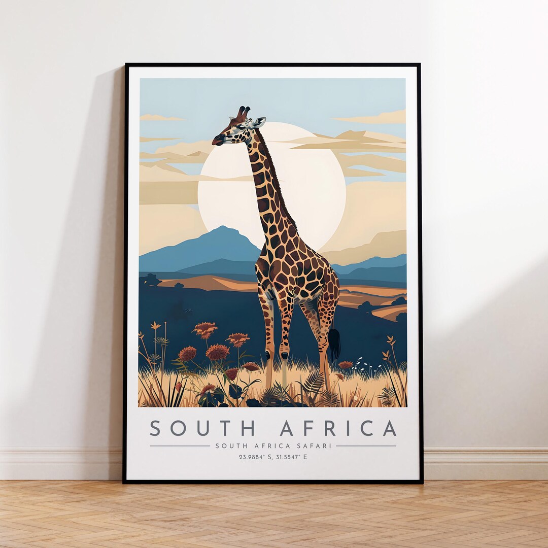 South Africa Safari Travel Poster - South Africa, South Africa Safari ...