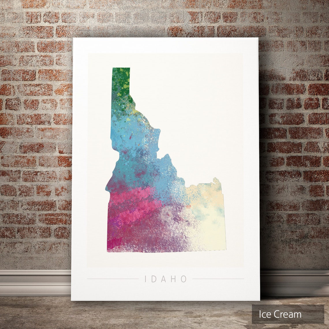 Idaho Map State Map of Idaho Art Print Watercolor | Etsy