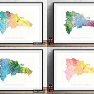 Dominican Republic Map Country Map Art Print Watercolor Illustration ...