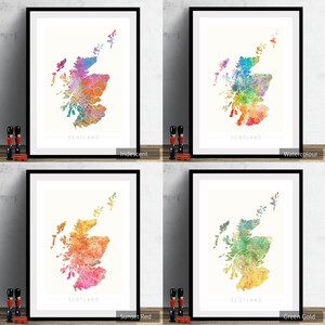 Scotland Map - Country Map of Scotland - Art Print Watercolor ...