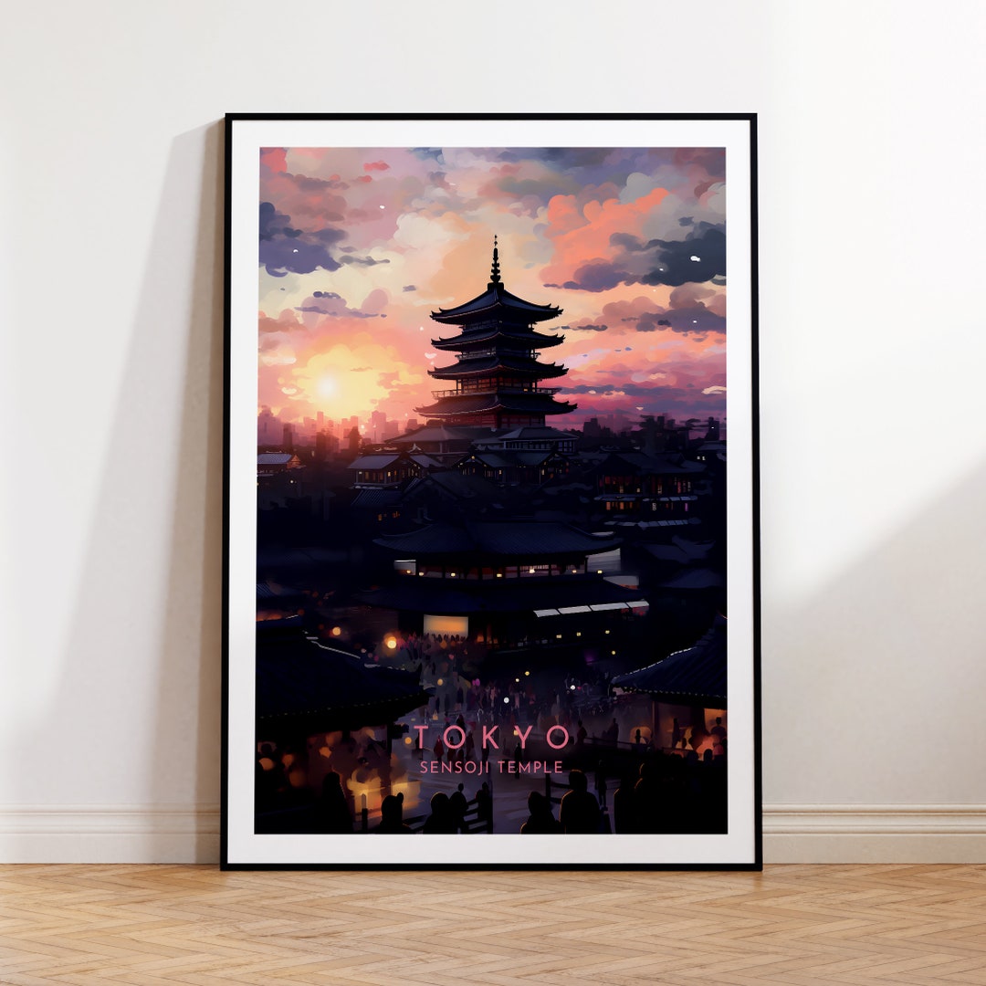Tokyo Travel Print - Sensoji Temple, Japan, Tokyo Poster, Home Decor ...