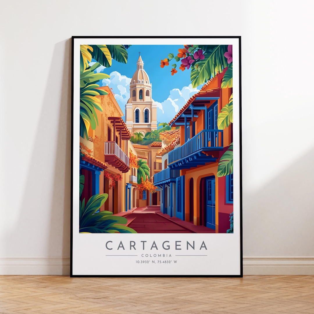 Cartagena Travel Poster - Colombia Poster, Cartagena Travel Print, Home ...