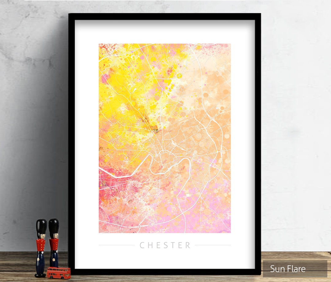 Chester Map - City Street Map of Chester, England - Art Print ...
