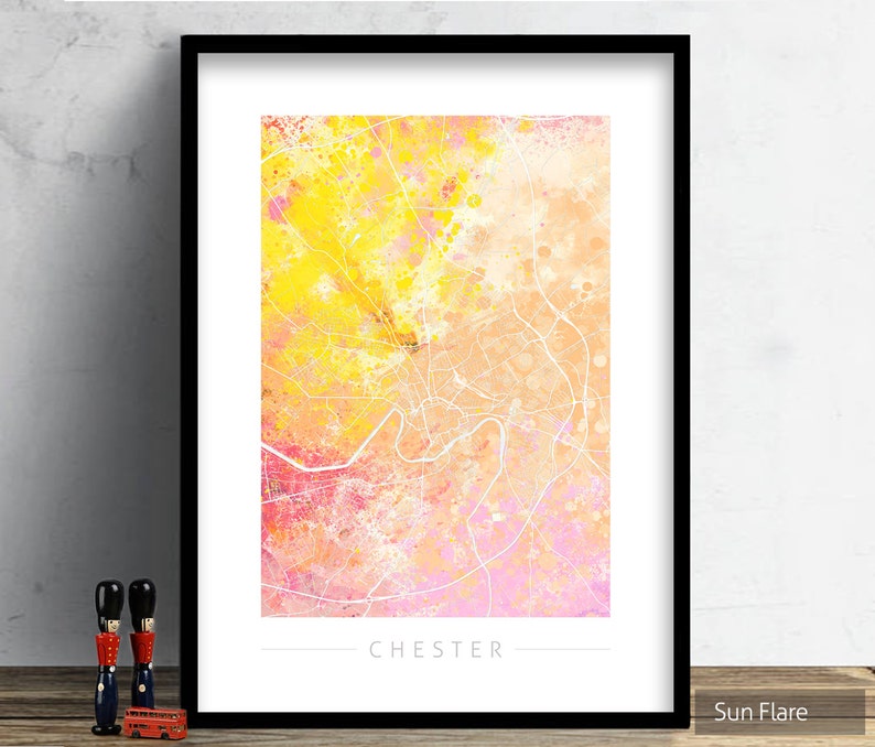 Chester Map - City Street Map of Chester, England - Art Print ...