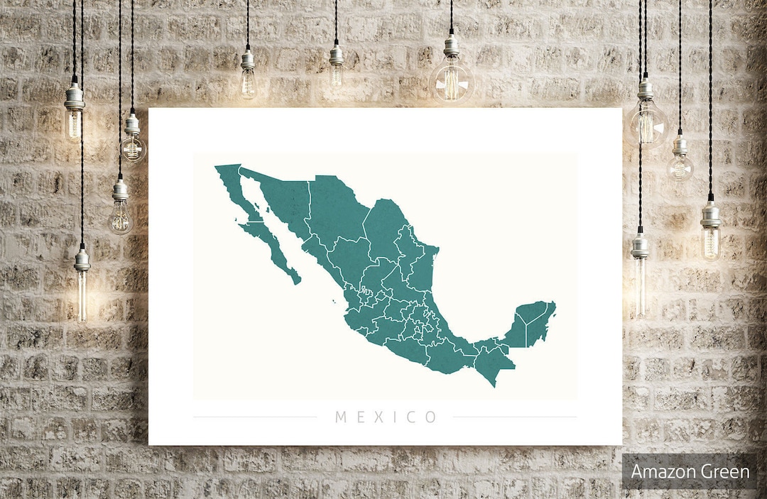 Mexico Map - Country Map of Mexico - Art Print Watercolor Illustration ...