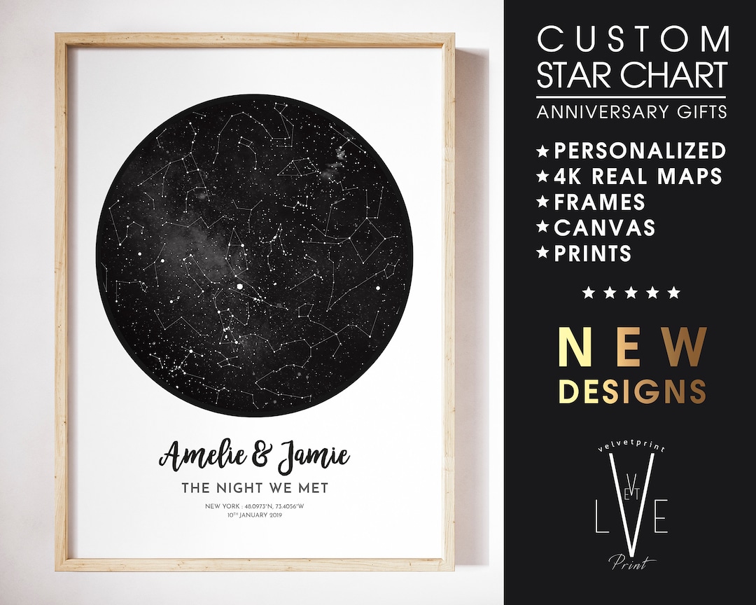 Star Chart, Custom Star Map | Personalised Anniversary Gift, Engagement ...