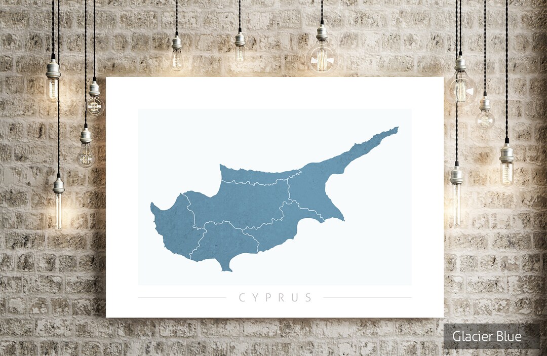 Cyprus Map - Country Map of Cyprus - Art Print Watercolor Illustration ...