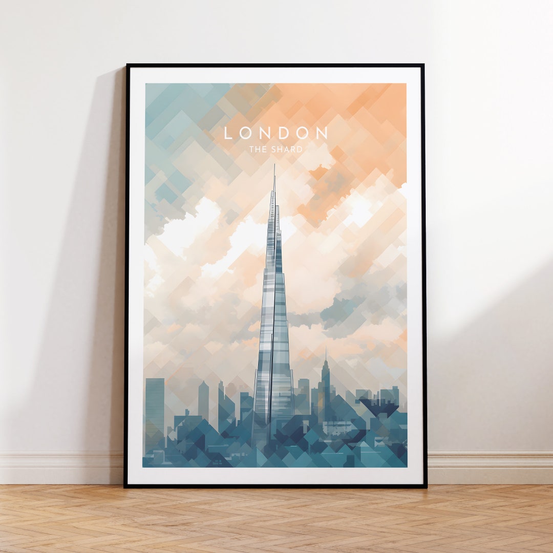 London Travel Print - the Shard, England, London Poster, Home Decor ...