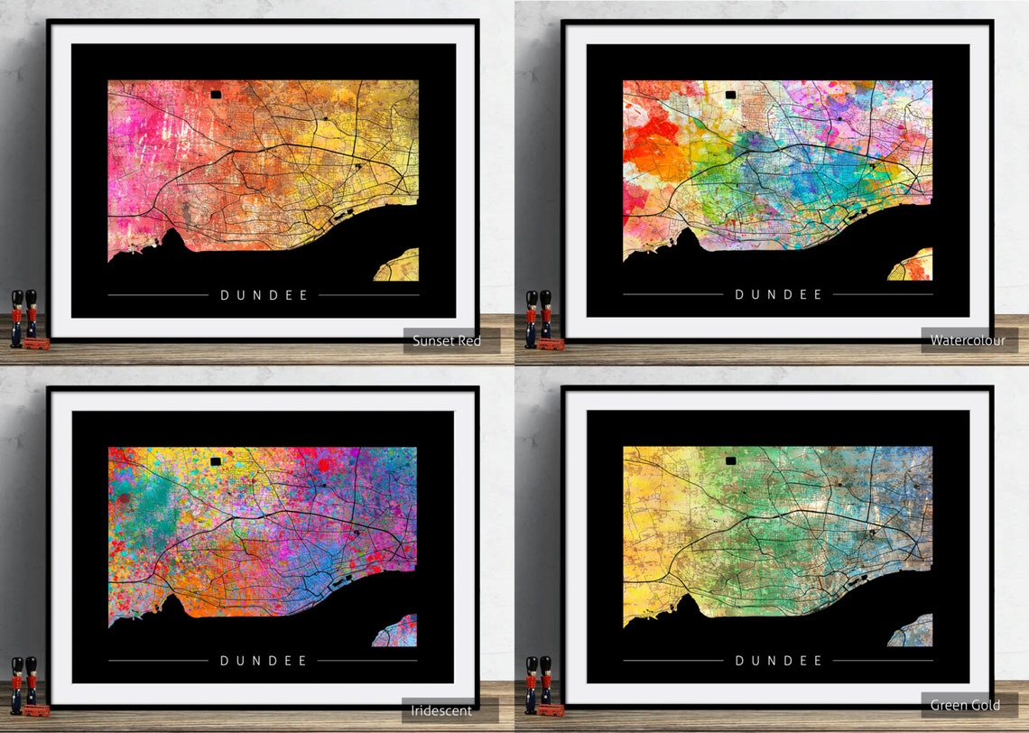 Dundee Map City Street Map of Dundee Scotland Art Print - Etsy
