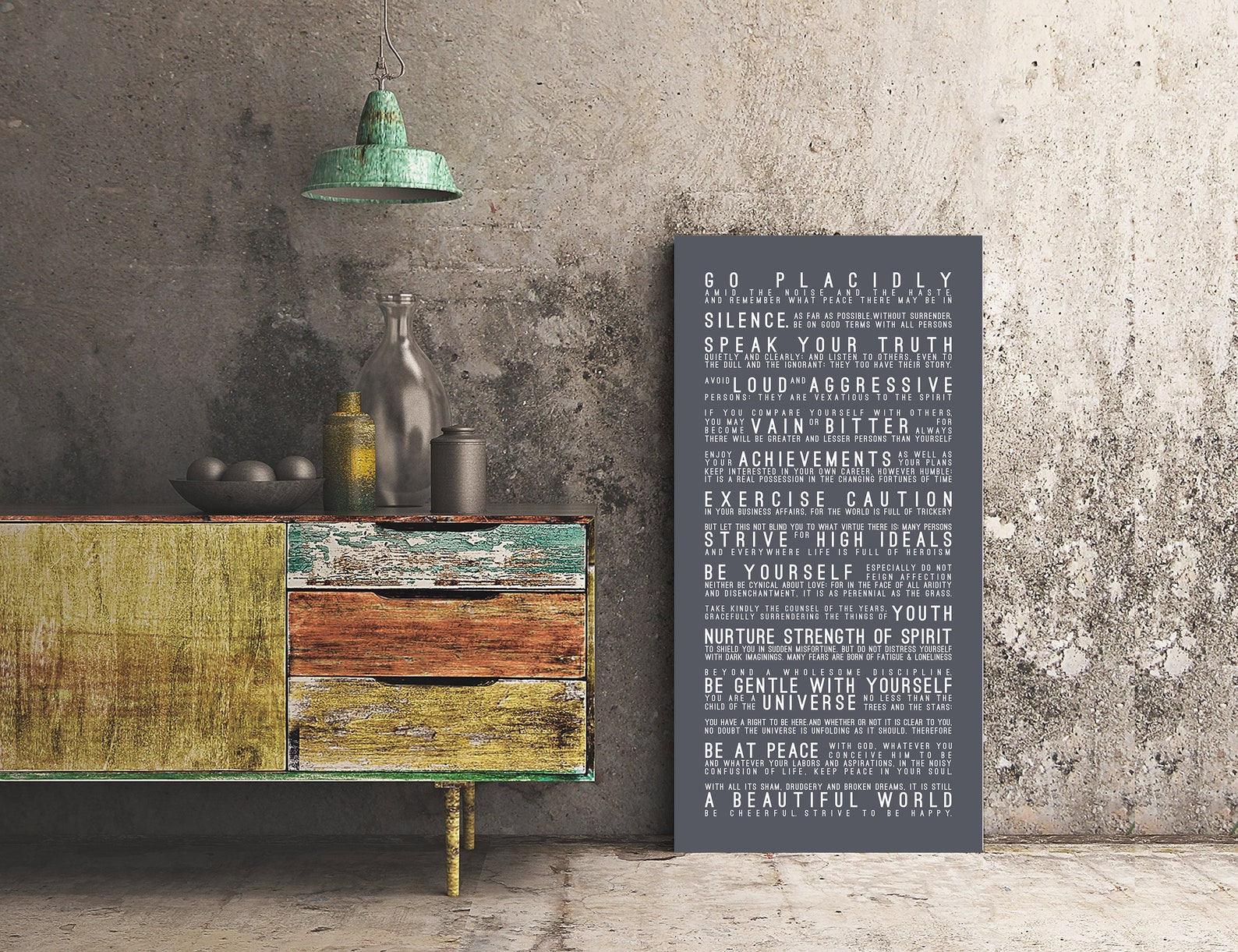 DESIDERATA Print | Go Placidly, Desiderata Poster, Max Ehrmann Poem ...