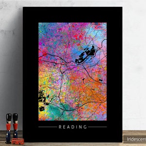 Reading Map - City Street Map of Reading, England - Art Print ...