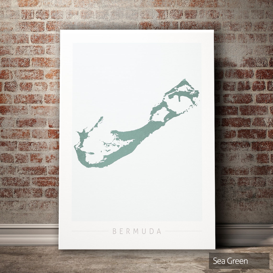 Bermuda Map Island Map of Bermuda Art Print Watercolor - Etsy