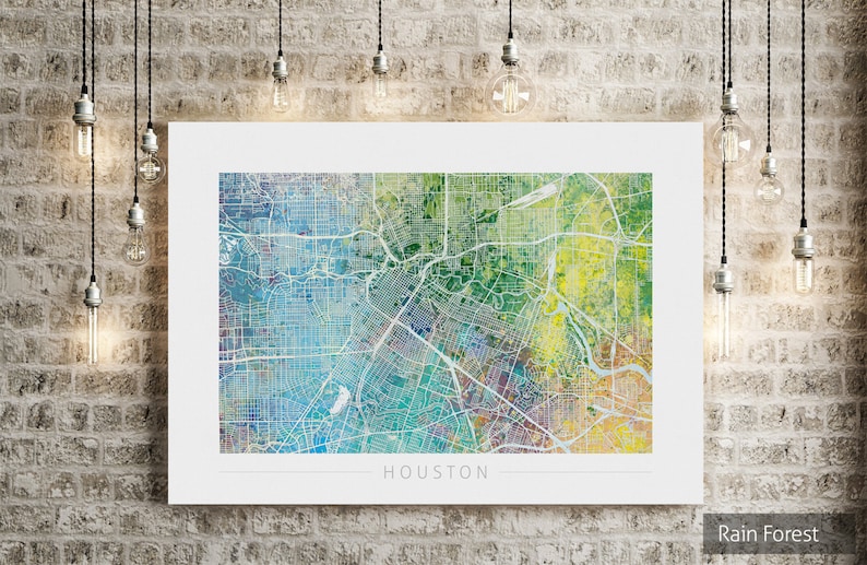 Houston Map City Street Map of Houston Texas Art Print - Etsy