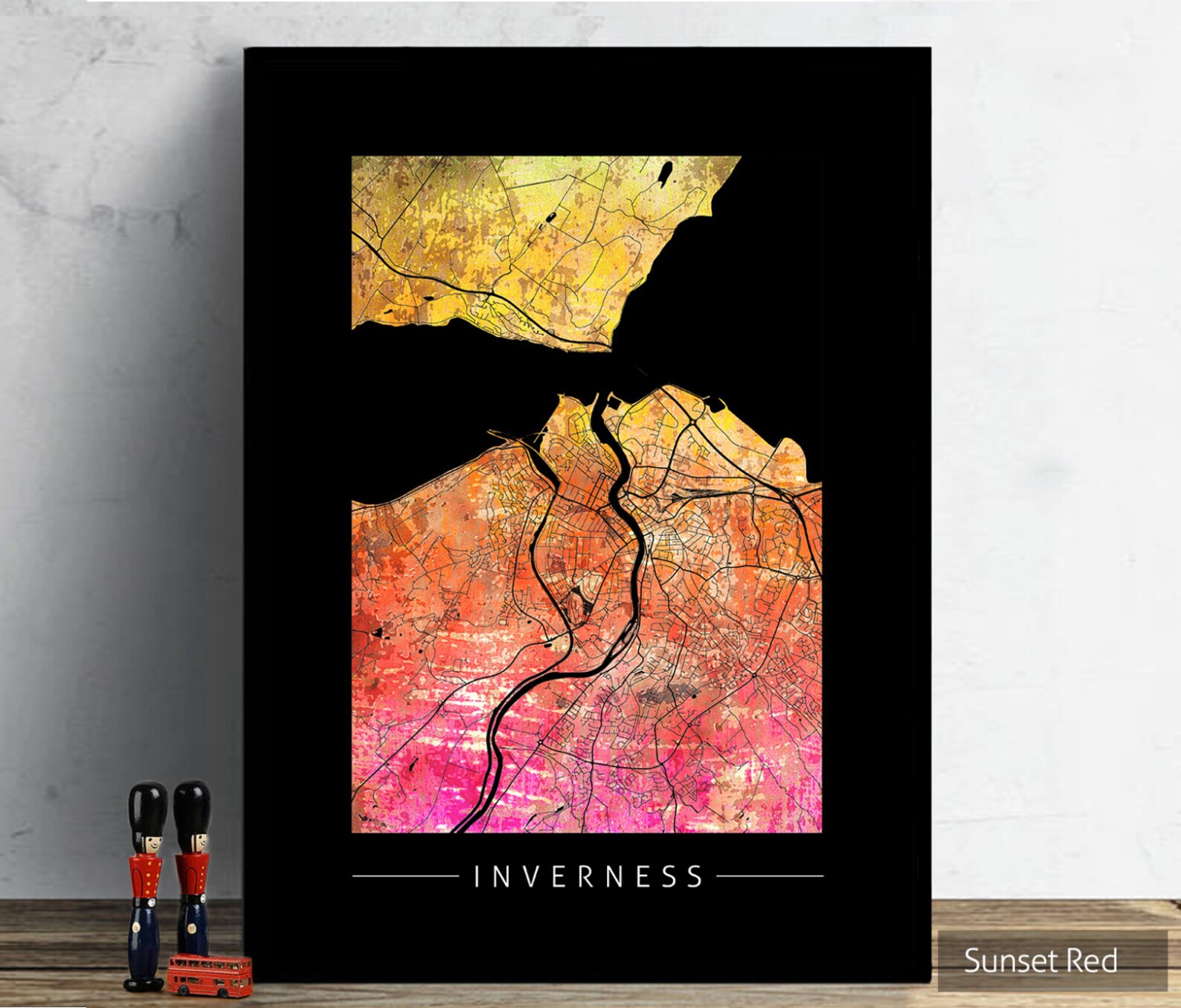 Inverness Map City Street Map of Inverness England Art - Etsy