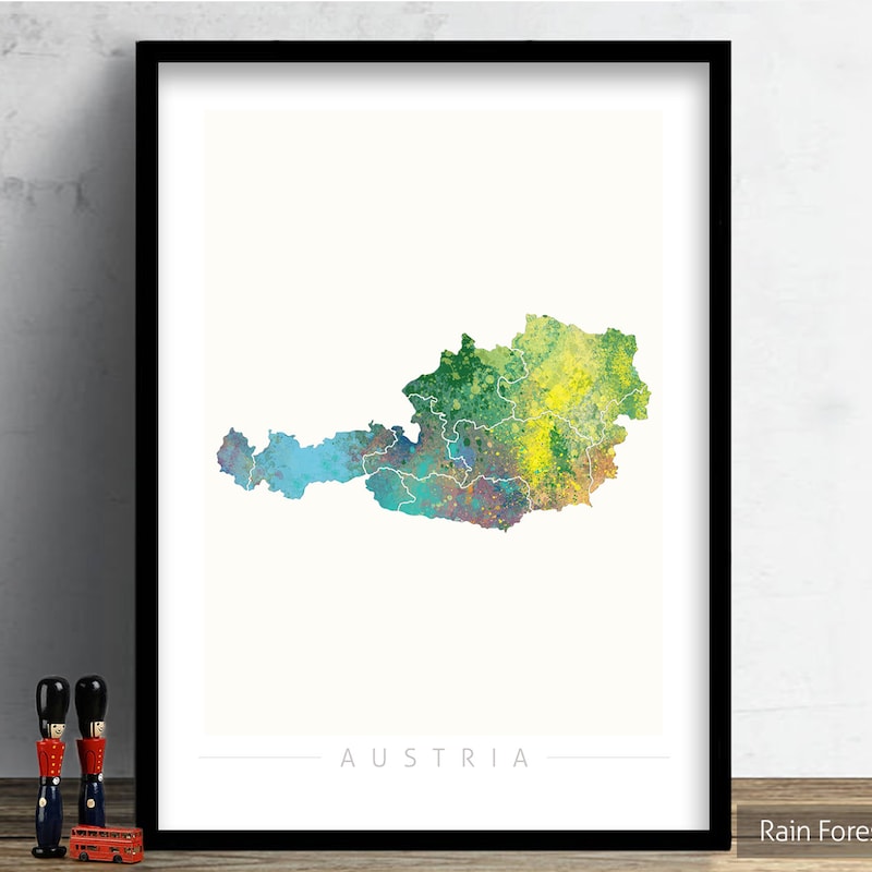 Austria Map Watercolor - Etsy UK