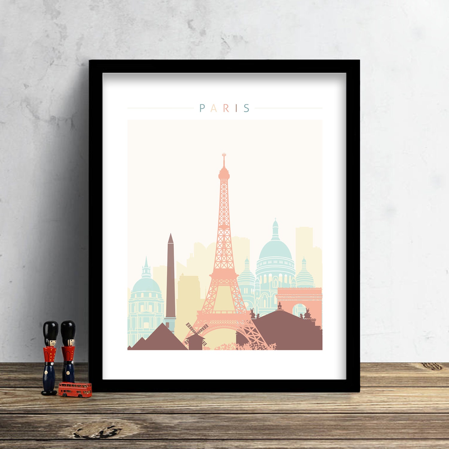 Paris Skyline Print Watercolor Print Paris Wall Art - Etsy