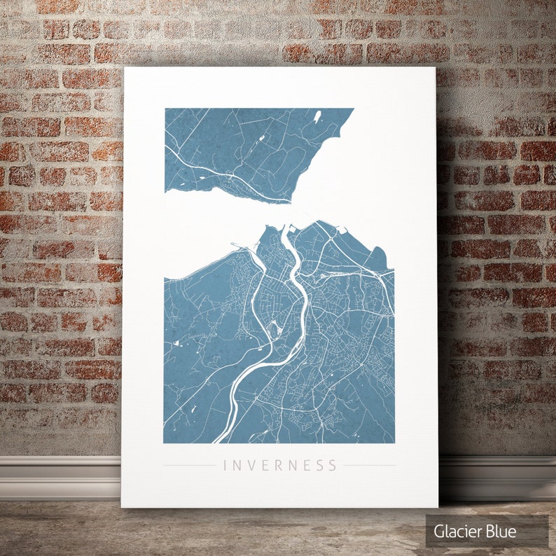 Inverness Map City Street Map of Inverness England Art - Etsy
