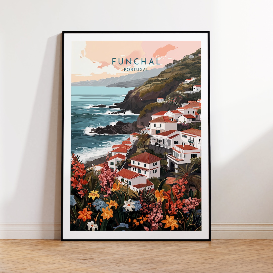 Funchal Travel Print - Portugal, Funchal Poster, Home Decor, Gift Print ...