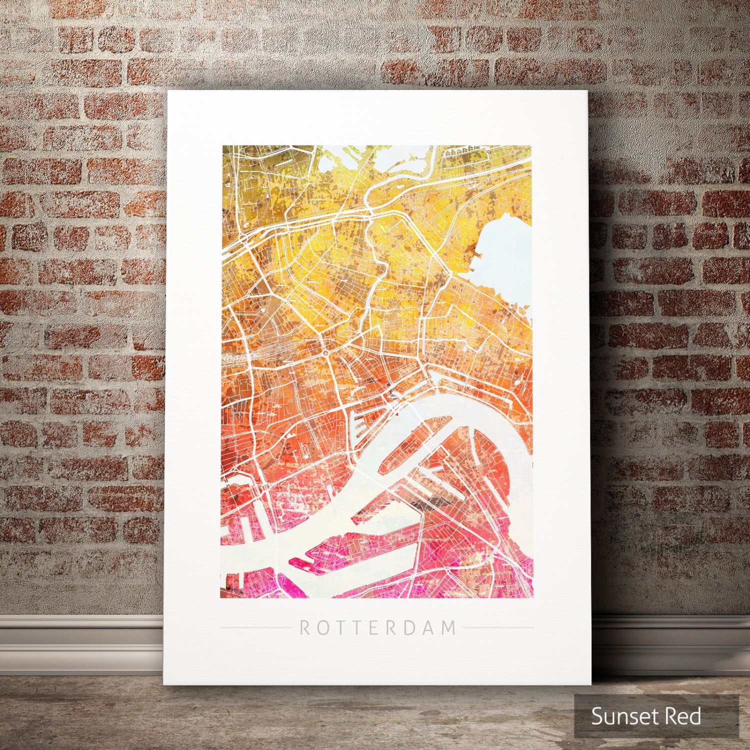 Rotterdam Map City Street Map of Rotterdam Netherlands - Etsy