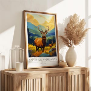 Scottish Highlands Travel Poster - Scotland, Scottish Highlands Travel ...