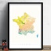 France Map Country Map of France Art Print Watercolor - Etsy