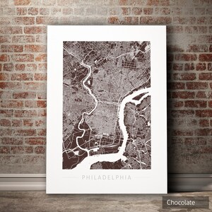 Philadelphia Map - City Street Map, Pennsylvania - Art Print Watercolor ...