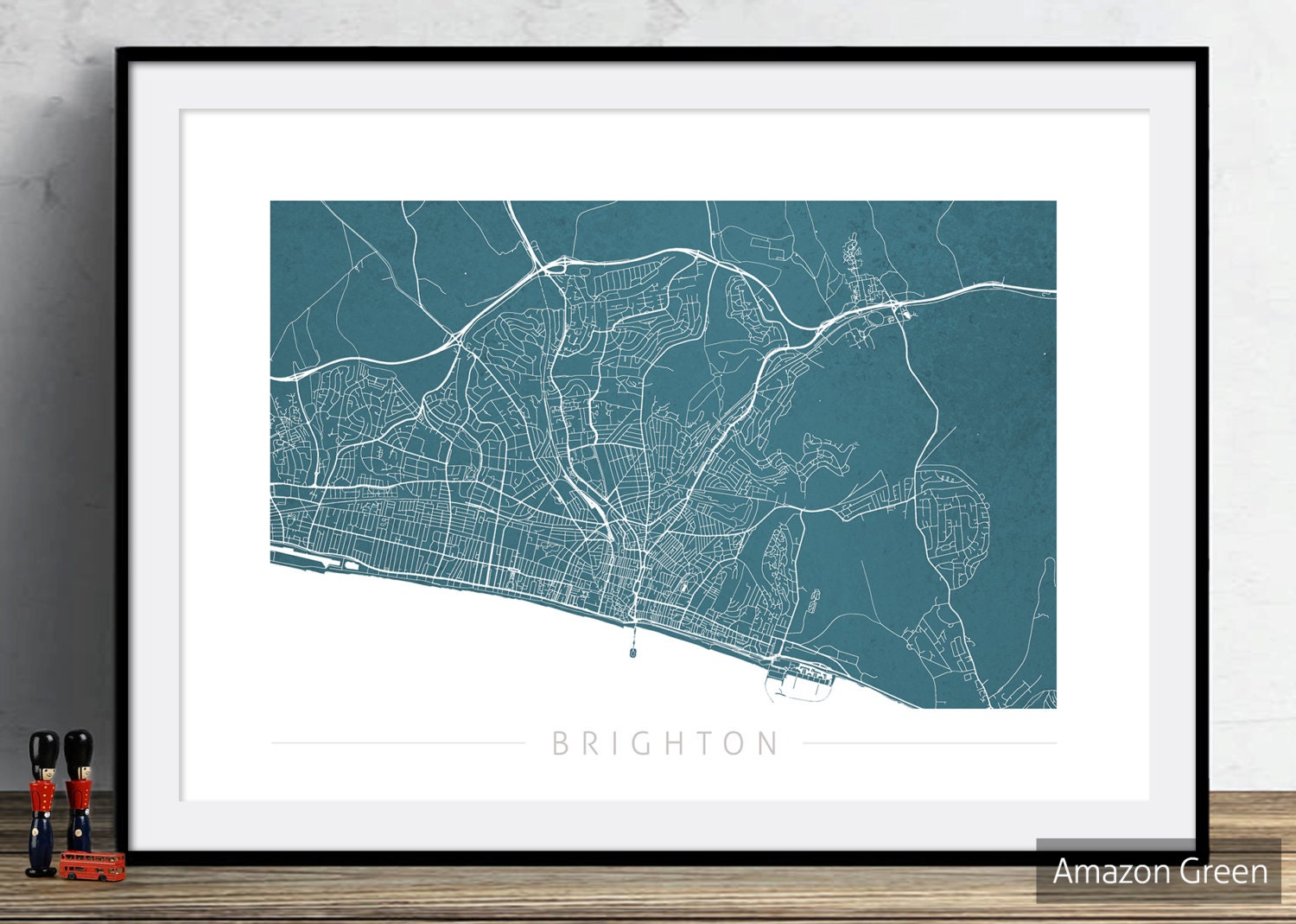 Brighton Map City Street Map of Brighton England Art - Etsy UK