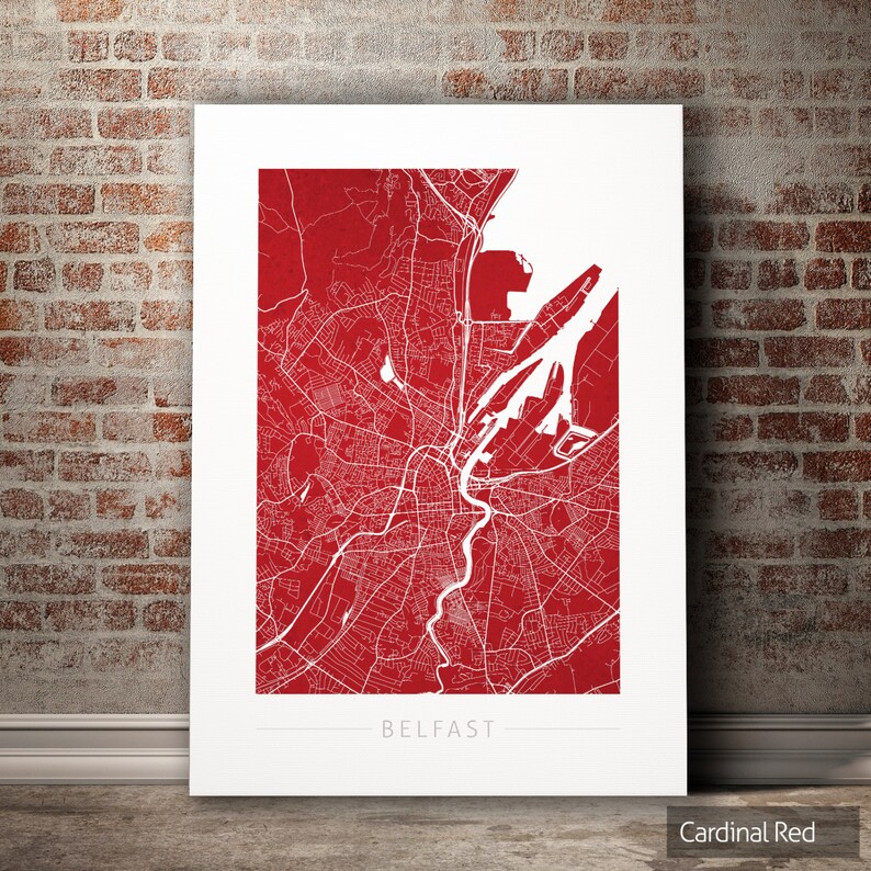 Belfast Map - City Street Map of Belfast, Ireland - Art Print ...