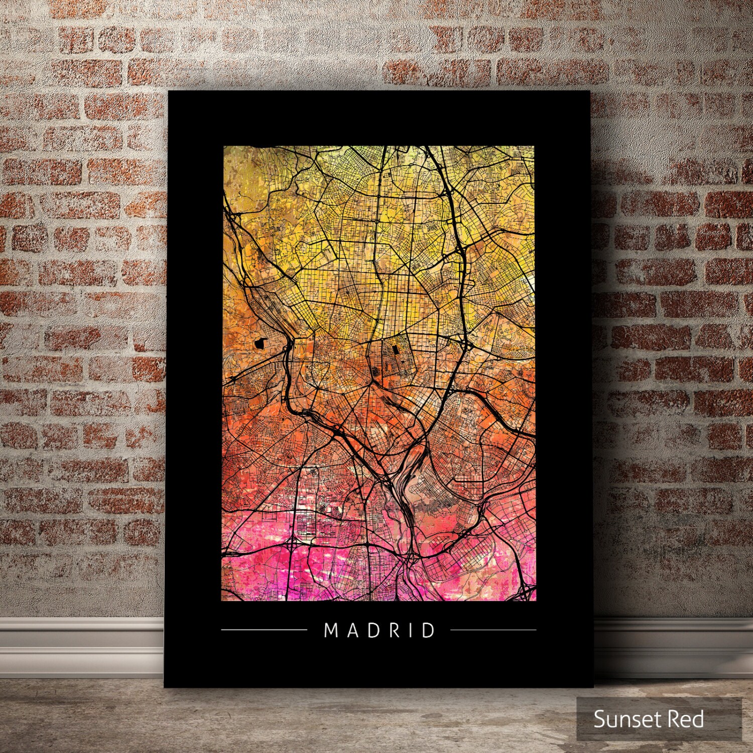 Madrid Map City Street Map of Madrid Spain Art Print - Etsy UK
