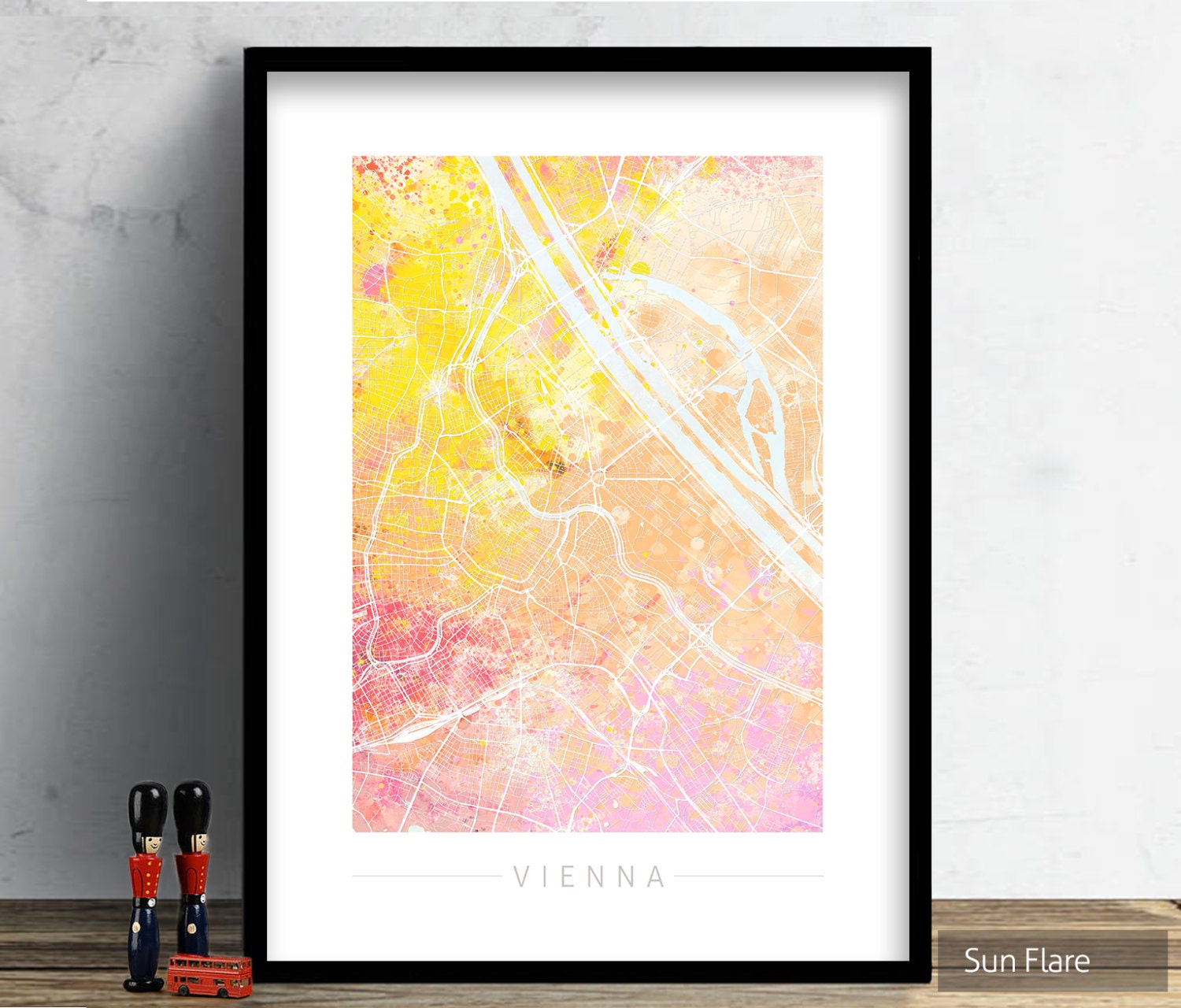 Vienna Map City Street Map of Vienna Austria Art Print - Etsy