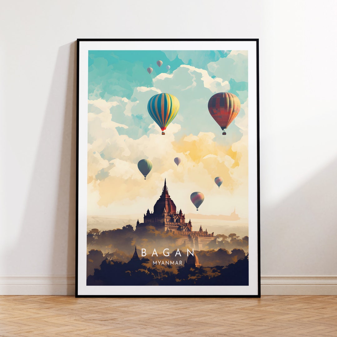 Bagan Travel Print - Myanmar, Bagan Poster, Home Decor, Gift Print or ...