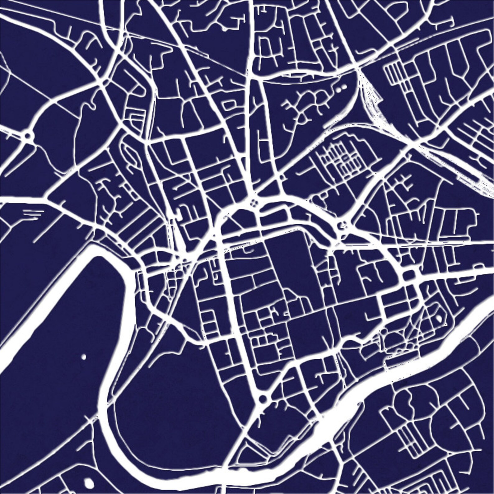 Chester Map City Street Map of Chester England Art Print | Etsy UK
