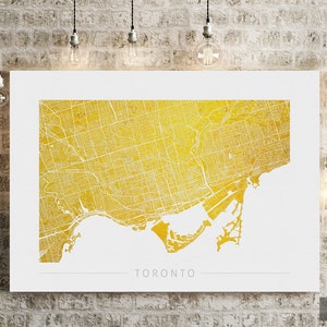 Toronto Map - City Street Map of Toronto Ontario - Art Print Watercolor ...
