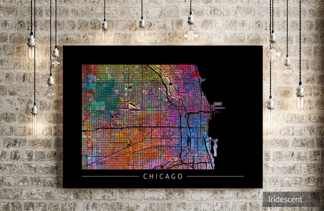 Chicago Map - City Street Map of Chicago Illinois - Art Print ...