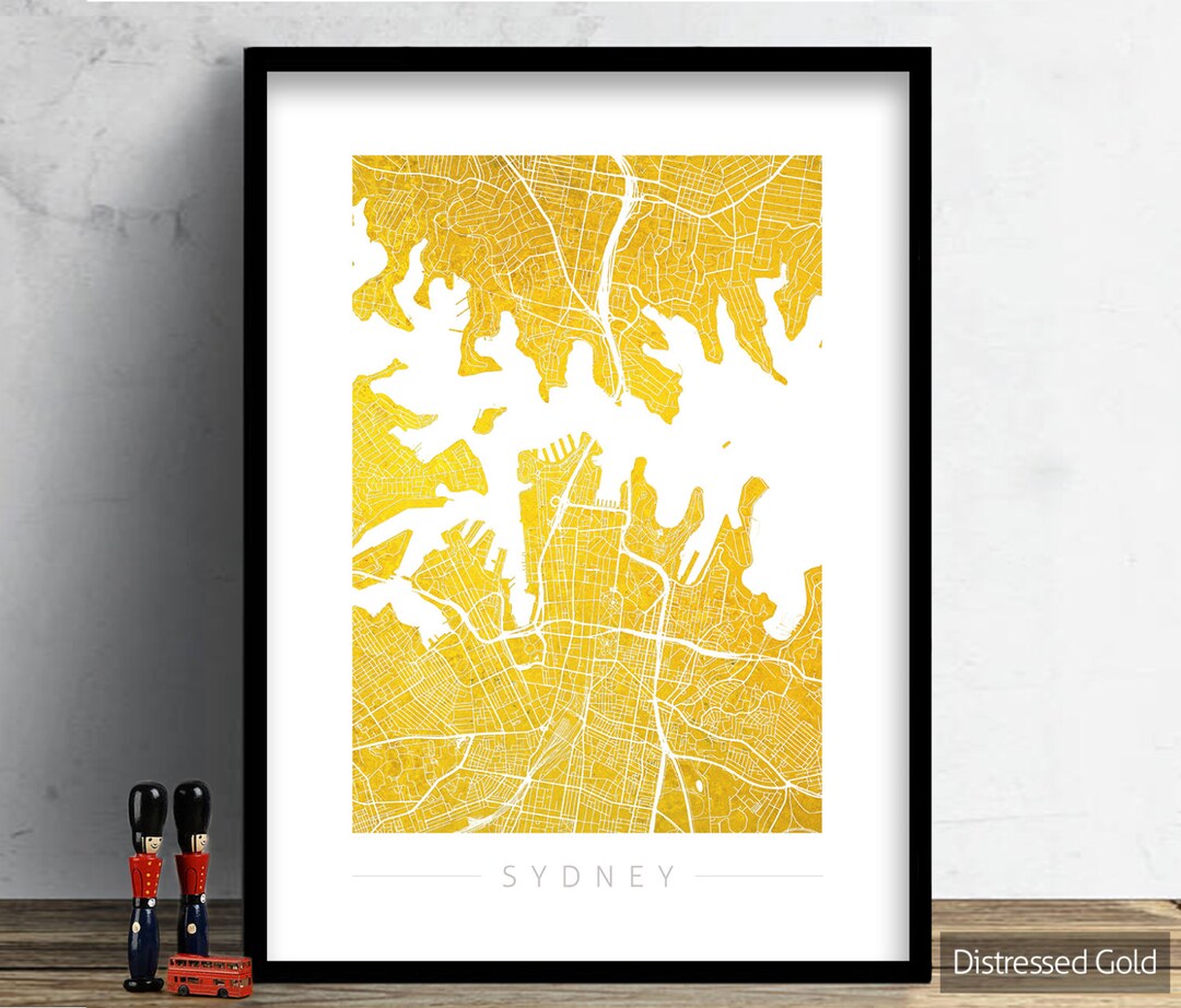Sydney Map - City Street Map of Sydney, Australia - Art Print ...