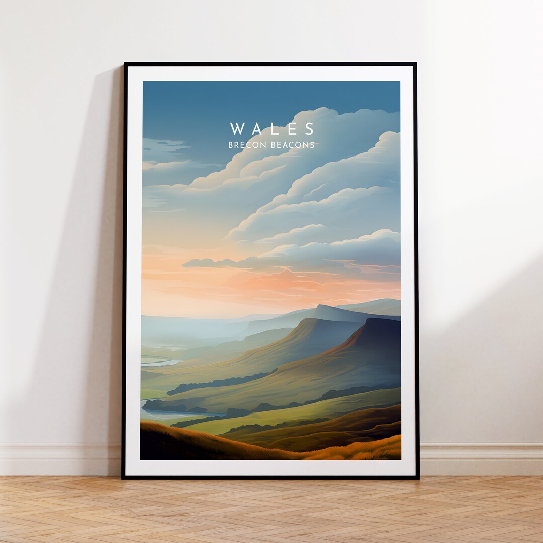 Brecon Beacon Travel Print - Wales, Brecon Beacon Poster, Home Decor ...