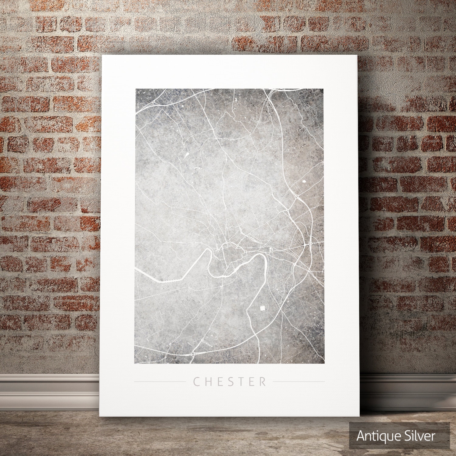 Chester Map City Street Map of Chester England Art Print | Etsy