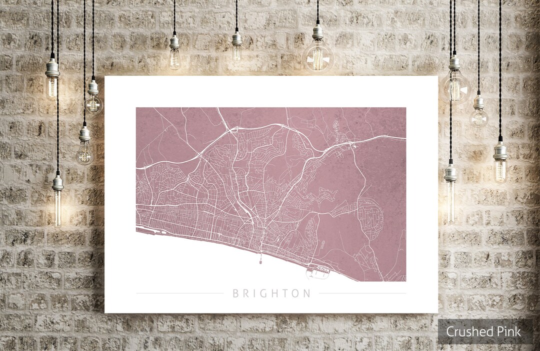 Brighton Map - City Street Map of Brighton, England - Art Print ...