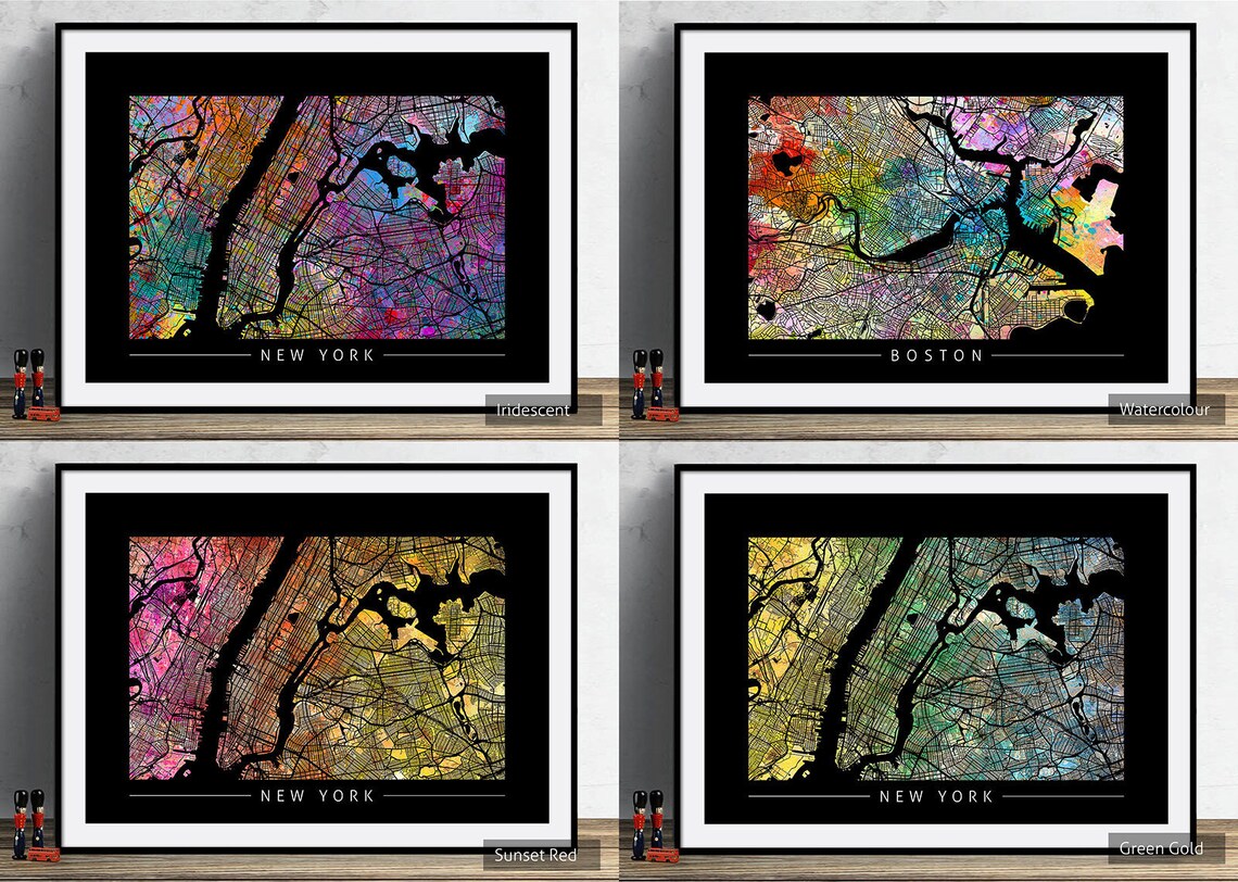 FREE PRINT Street Map Art Prints - Buy 2 Get 1 Free! - Etsy