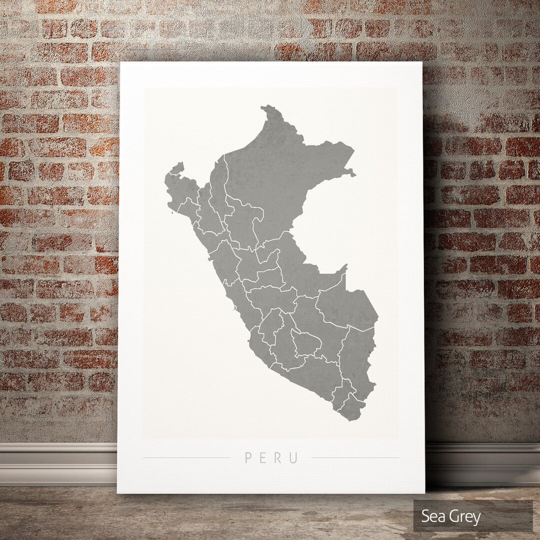 Peru Map - Country Map of Peru - Art Print Watercolor Illustration Wall ...
