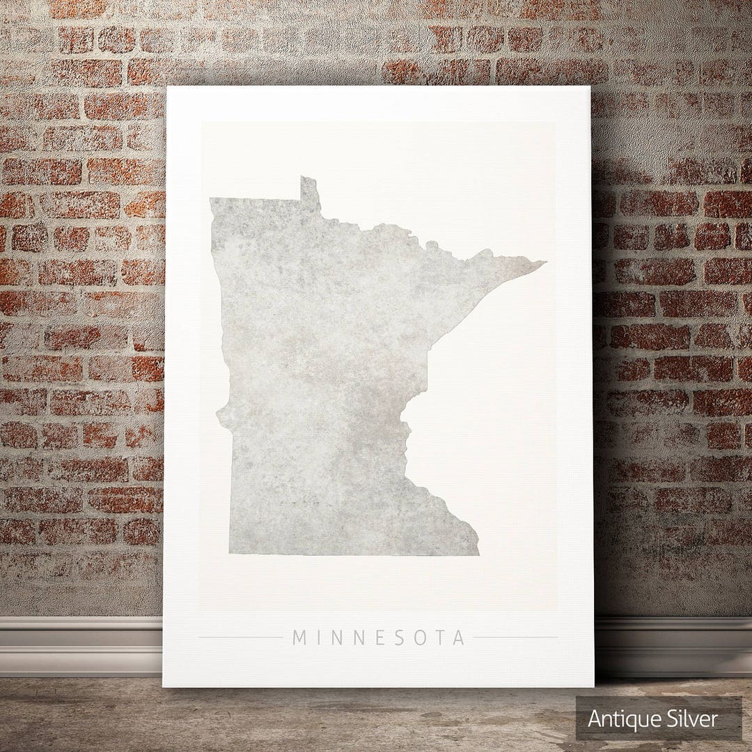 Minnesota Map State Map of Minnesota Art Print Watercolor Illustration ...
