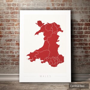 Wales Map - Country Map of Wales - Art Print Watercolor Illustration ...